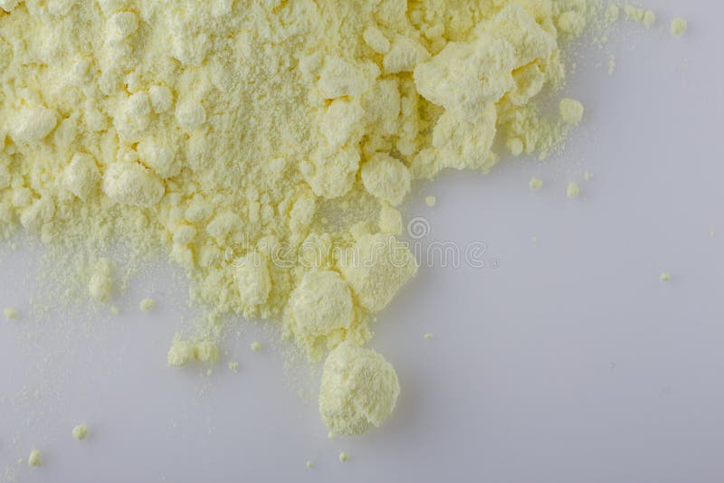 Purified Sulfur Powder on a White Acrylic Background Stock Image ...