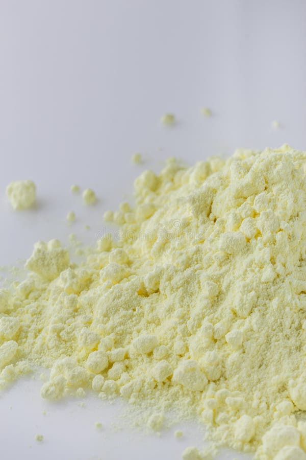 Purified Sulfur Powder on a White Acrylic Background Stock Photo ...