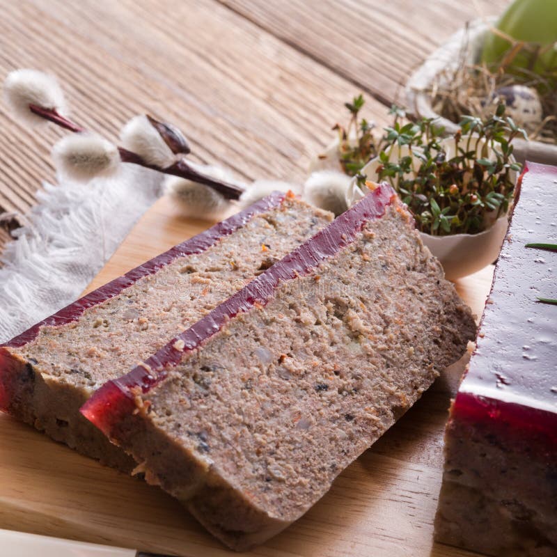 Purifies Pie with Mushrooms and Wild Cranberries Stock Image - Image of ...
