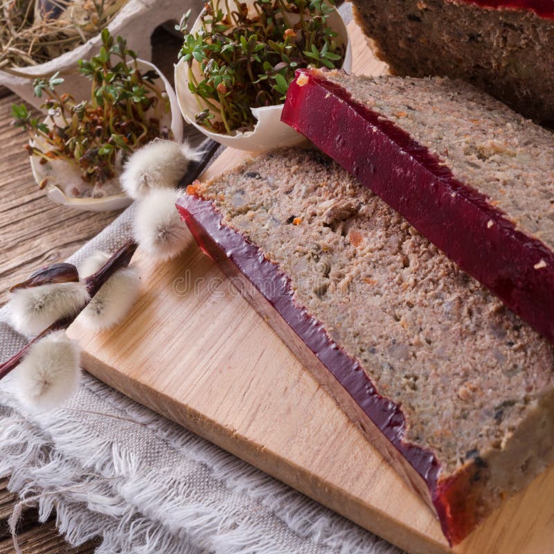 Purifies Pie with Mushrooms and Wild Cranberries Stock Photo - Image of ...