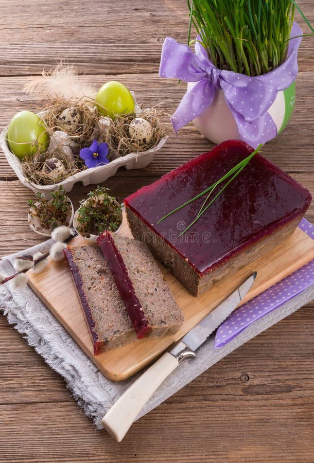 Purifies Pie with Mushrooms and Wild Cranberries Stock Photo - Image of ...