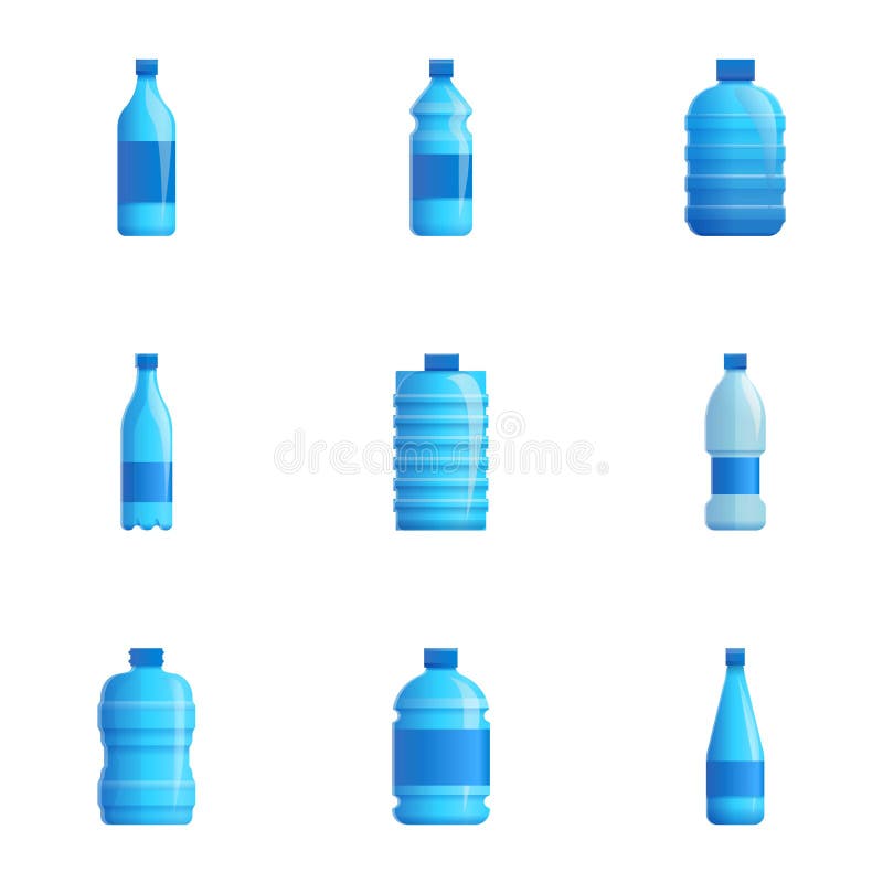 Purify Water Icon Set, Cartoon Style Stock Vector - Illustration of ...