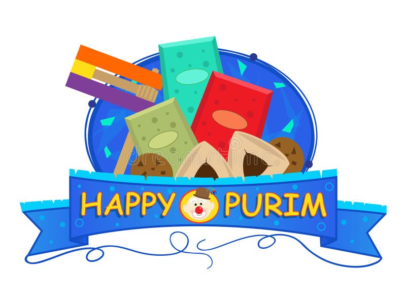 Happy Purim Banner stock vector. Illustration of maker - 38012124