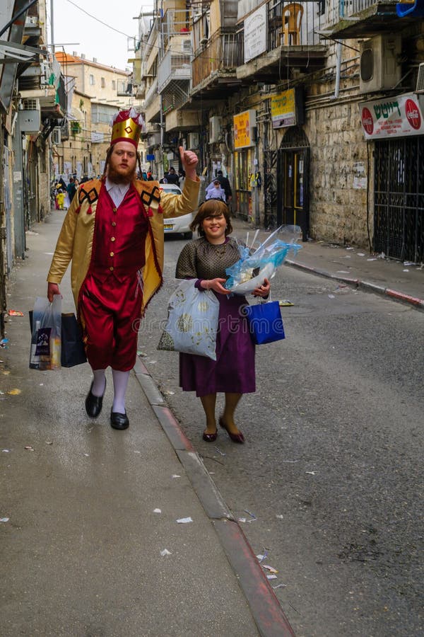 Purim 2016 in Jerusalem redaktionelles bild. Bild von chassidim - 69372080
