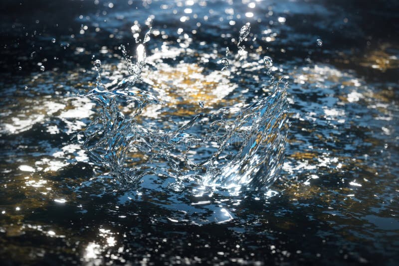 Purity Transparency Water Splashing. Ai Generative Stock Illustration ...