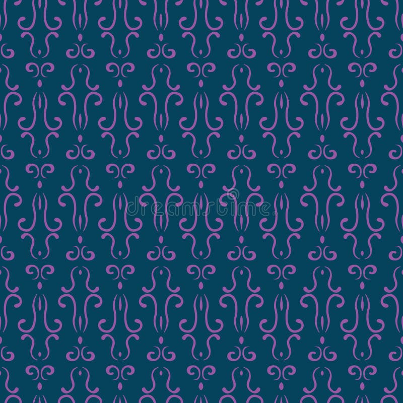 Purple Abstract Elements Isolated on Dark Emerald. Vector Seamless ...