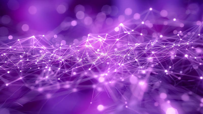 Purple Abstract Network Background. Technology, Connection, Data Stock ...