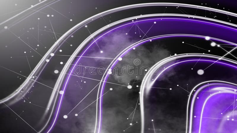 Purple Abstract Particle with Smoke Background. Mess Communication ...