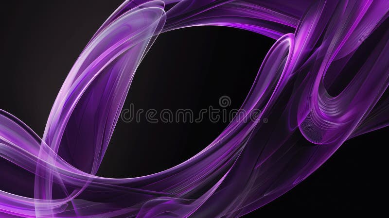 Purple Abstract Shapes on a Black Background AIG51A Stock Illustration ...