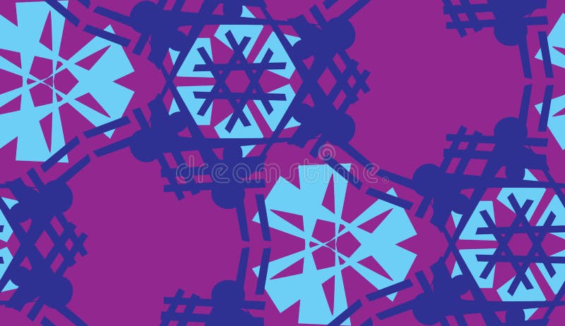 Purple Abstract Snowflake Pattern Stock Illustration - Illustration of ...
