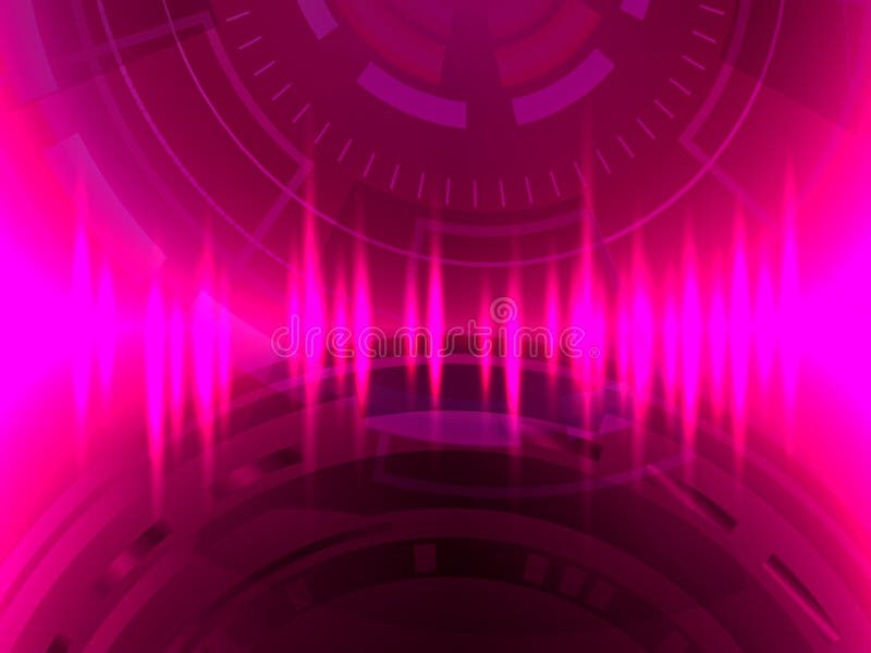 Purple Abstract Techno Background With Circle. Vector Illustration For ...