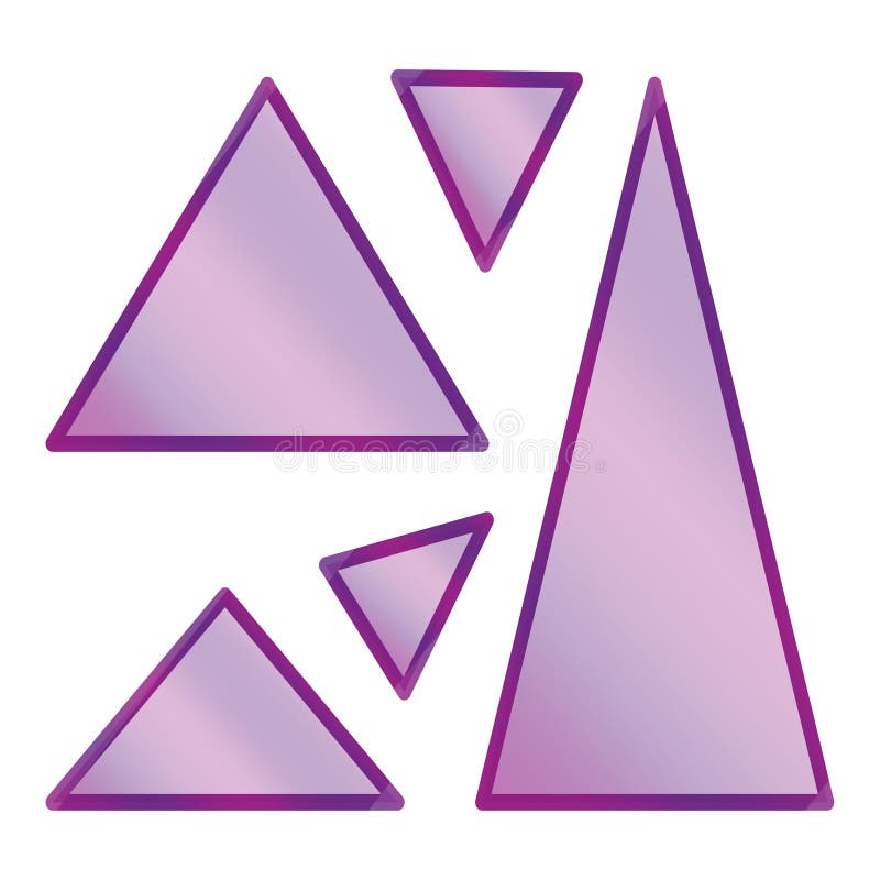 Purple Acrylic Triangles on Light Background. Transparent Glass Plate ...