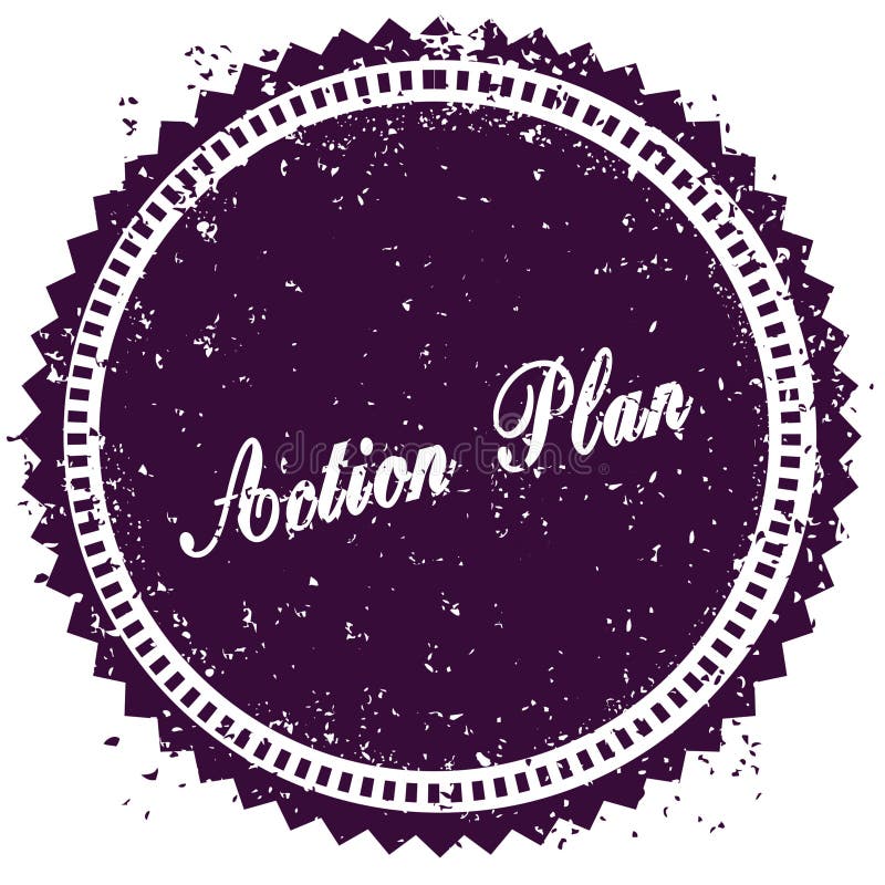 Purple ACTION PLAN Distressed Stamp Stock Illustration - Illustration ...