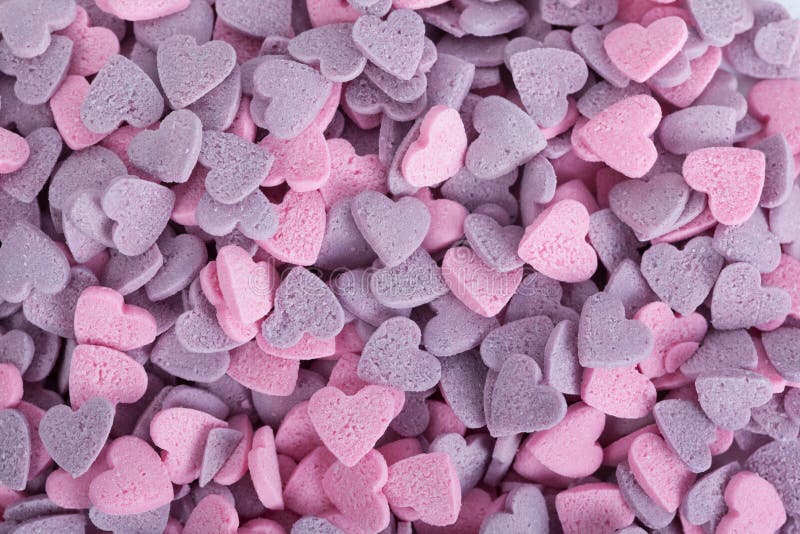 Purple Ad Pink Candy Hearts Stock Photo - Image of present, date: 67974976