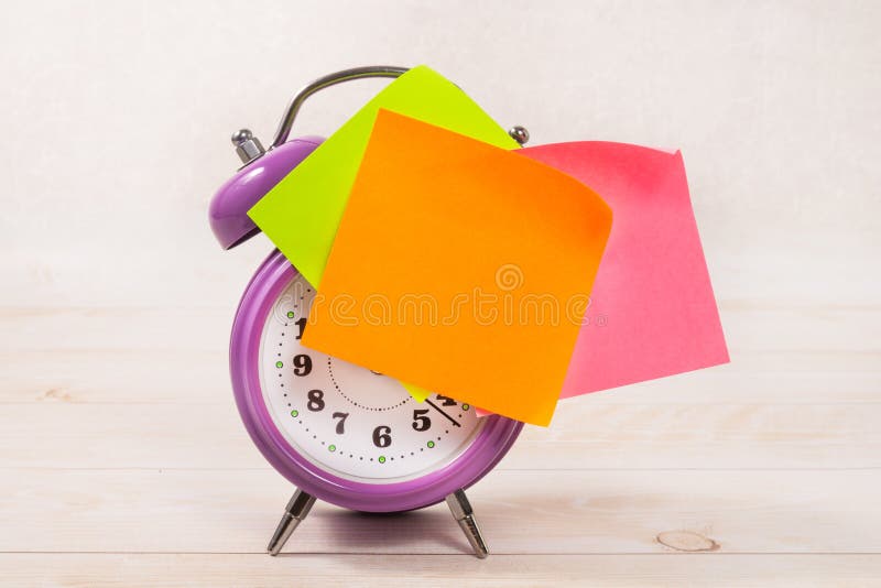 The Purple Alarm Clock Has an Orange Blank Sticker. Business Planning ...