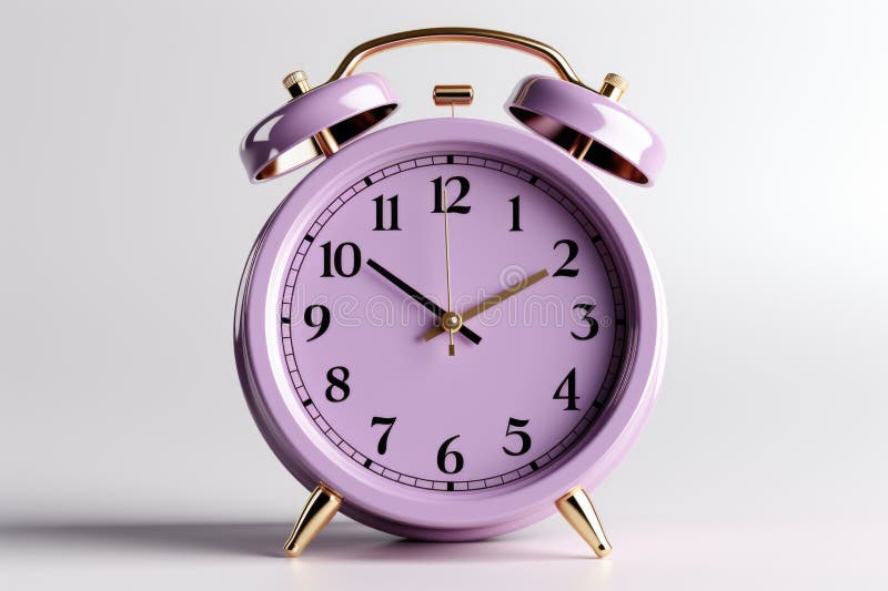 A Purple Alarm Clock Sitting on Top of a Table Stock Illustration ...