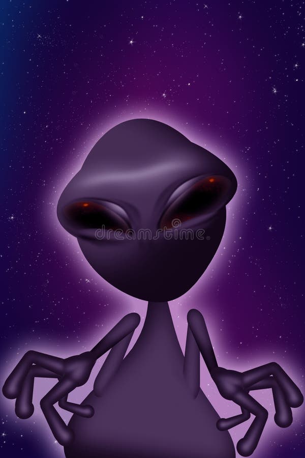 Purple Alien stock illustration. Illustration of theory - 24165304