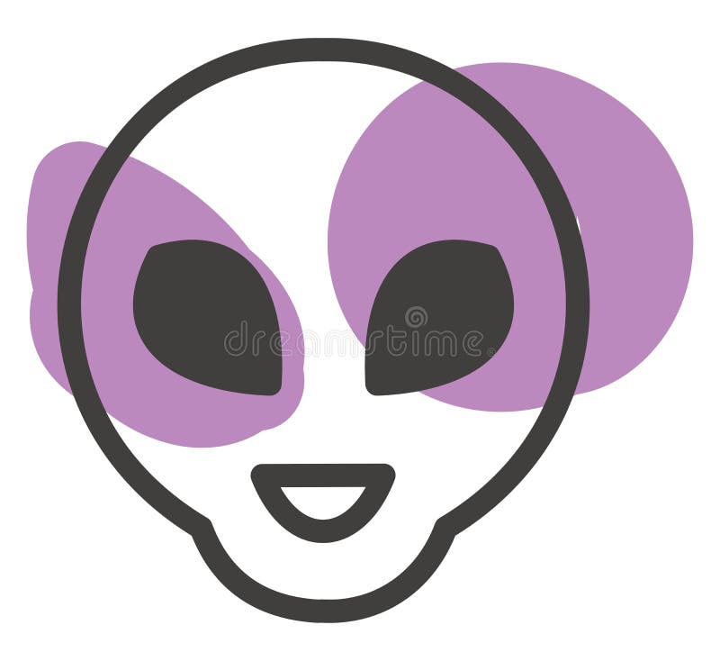 Purple alien, icon stock vector. Illustration of purple - 259785869
