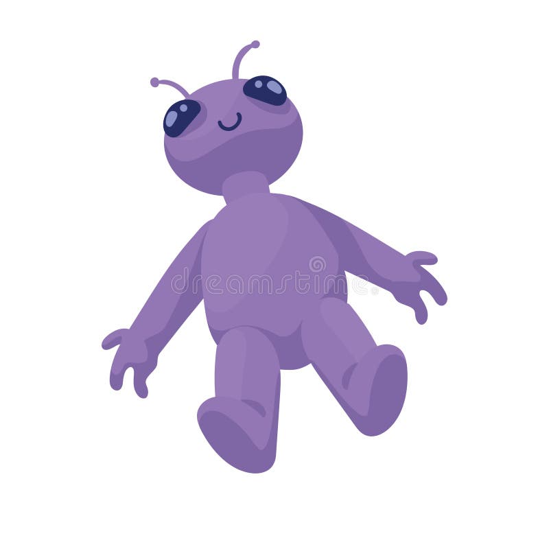 Purple Alien Space Creature Stock Vector - Illustration of isolated ...