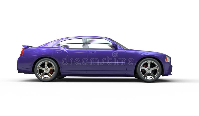 Dynamic Purple Sport Car Side View Stock Illustration - Illustration of ...