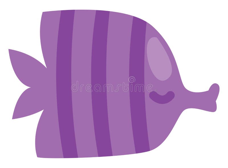Purple aquarium fish, icon stock vector. Illustration of wildlife ...