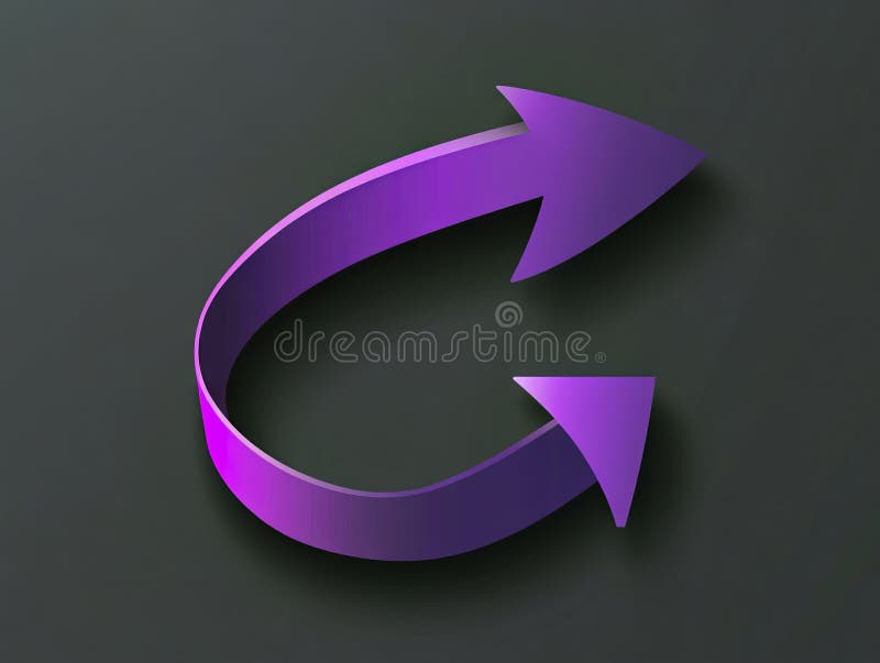 A Purple Arrow Pointing To the Right on a Gray Background Stock ...