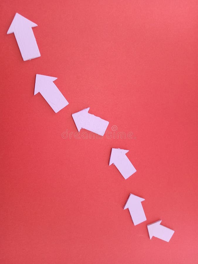 Purple Arrows Pointing a Direction on a Red Background Stock Image ...