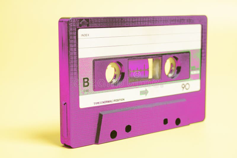 Purple Audio Cassette Tape,retro Style Stock Photo - Image of violet ...