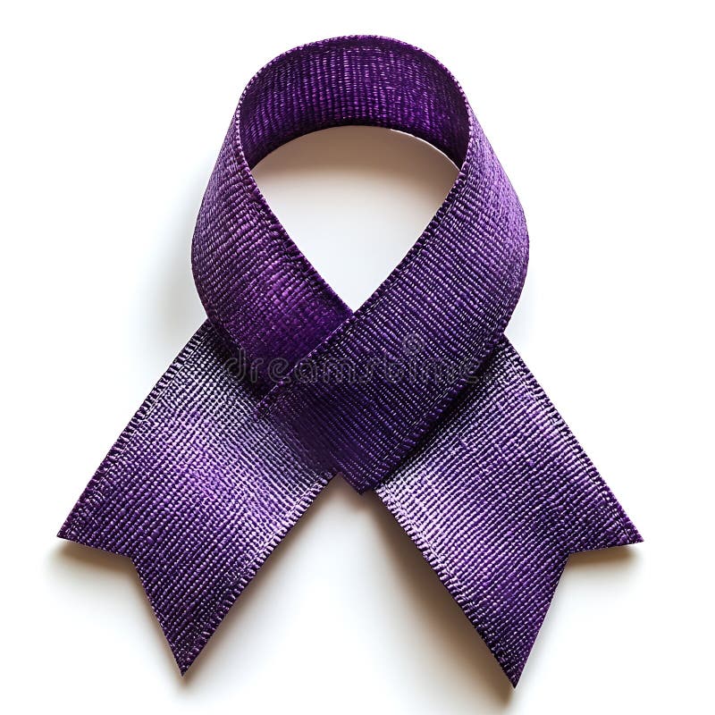 Purple Awareness Ribbon Isolated on White. (1 Stock Illustration ...