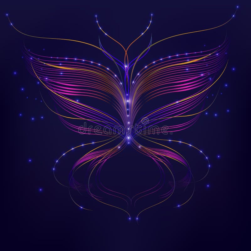 Purple Background Abstraction Butterfly Line Stock Vector ...