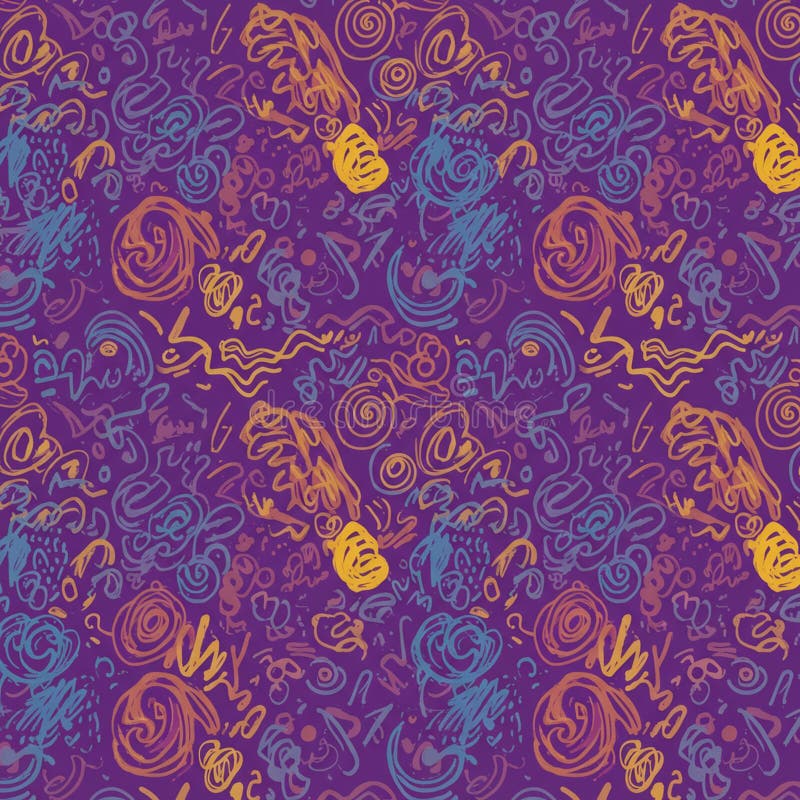 Purple Background Features a Chaotic Abstract Pattern with Swirling and ...