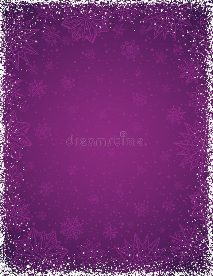 Purple Background with Frame of Snowflakes, Vector Stock Vector ... Purple Background with Frame of Snowflakes, Vector Stock Vector ...