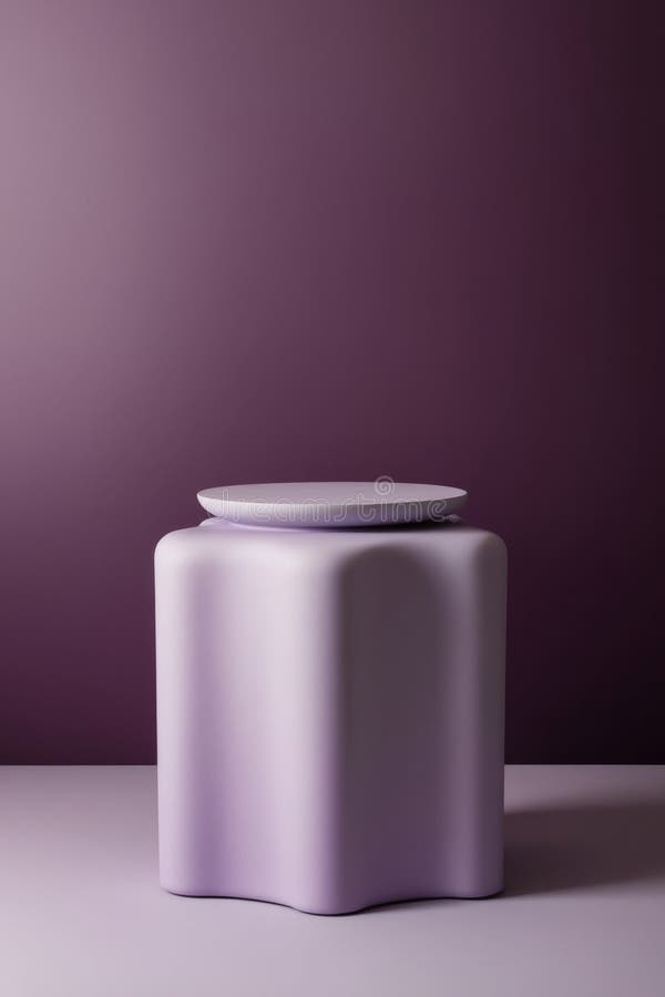 Purple Podium Product Stage with Spotlight and Golden Glitter ...