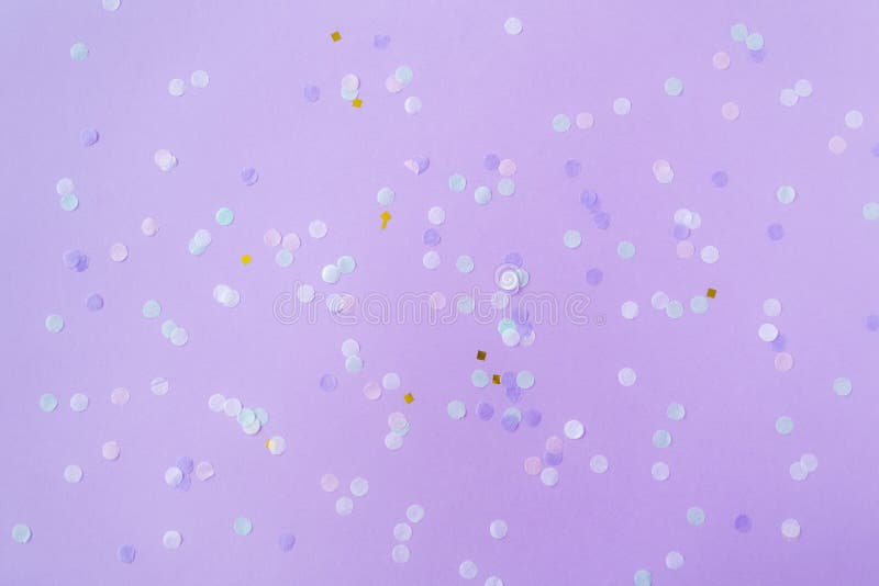 Purple Background with Scattered Confetti. Stock Image - Image of ...