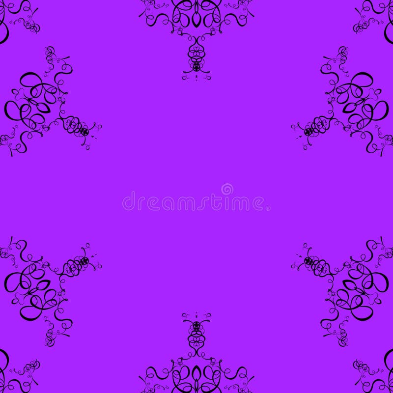 Purple Background Scroll Pattern Stock Illustration - Illustration of ...