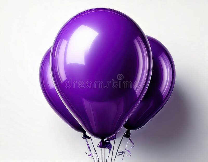 Purple Balloon Isolated on White Stock Illustration - Illustration of ...
