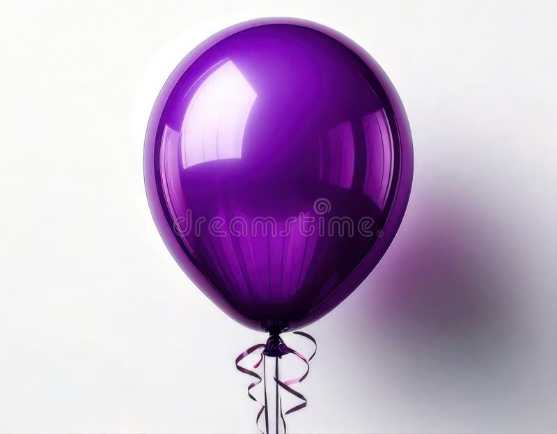 Purple Balloon Isolated on White Stock Illustration - Illustration of ...