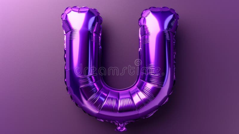 Purple Balloon Shaped Like the Letter U Stock Image - Image of hanging ...