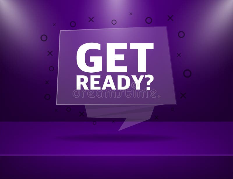 Purple Banner with Get Ready Sign. Vector Illustration Stock Vector ...