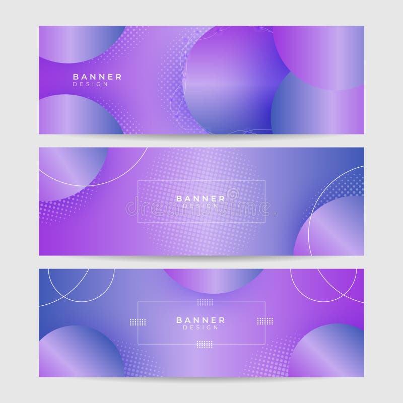 Purple Banner Templates Designed for the Web and Various Headlines are ...