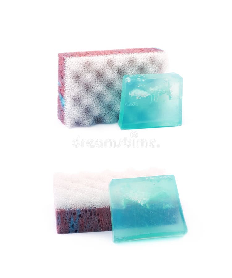 Purple Bathing Sponge Isolated Stock Photo - Image of scrub, porous ...