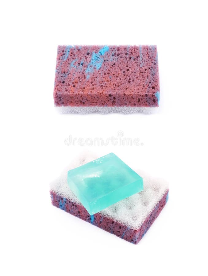 Purple Bathing Sponge Isolated Stock Image - Image of scrubber ...