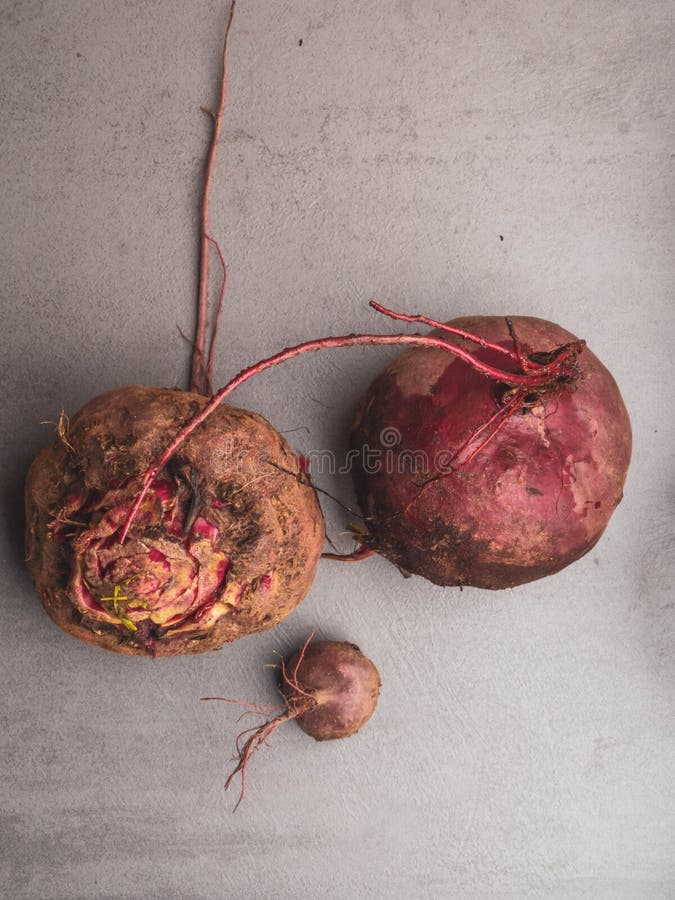 The Purple Beets Roots on Grey Concrete Table Stock Photo - Image of ...