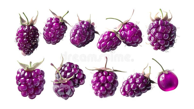 Purple Berries on Transparent Background Stock Illustration ...