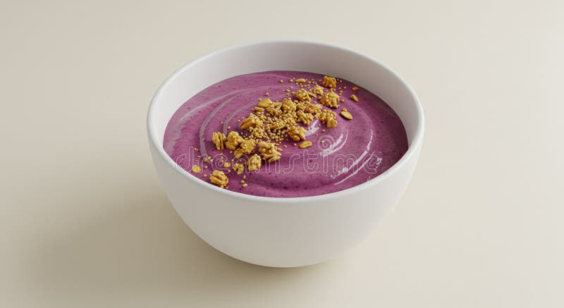 Purple Berry Smoothie Bowl with Granola Stock Illustration ...