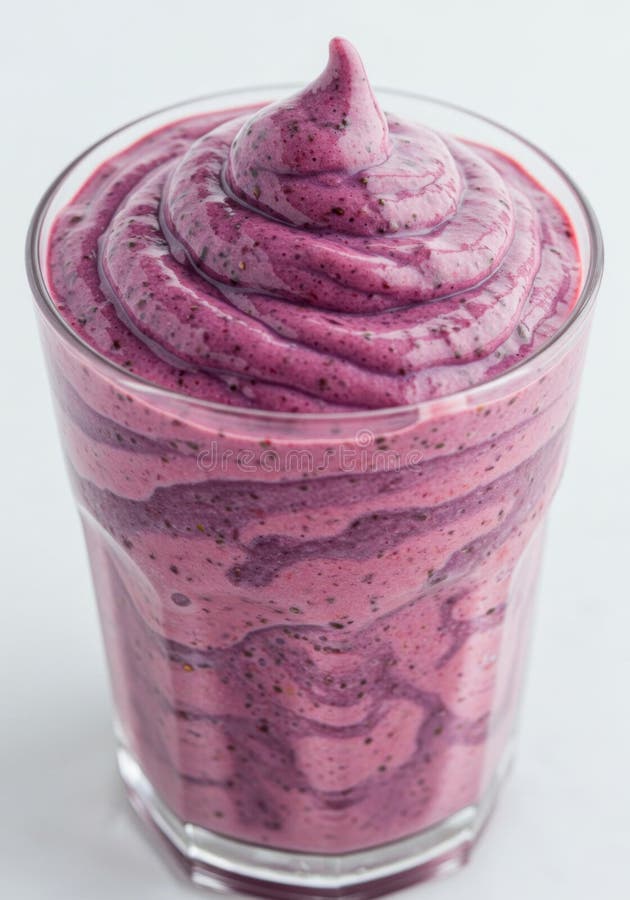 Purple Berry Smoothie in Glass Stock Illustration - Illustration of ...