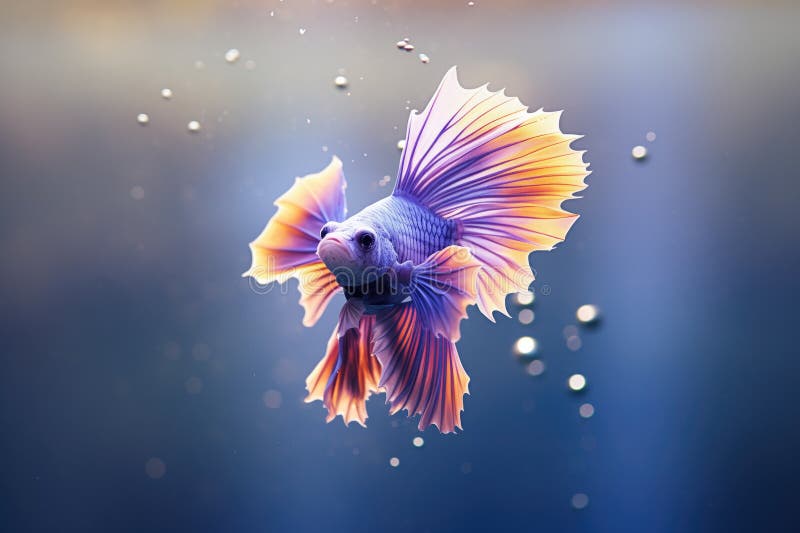 Purple Betta Fish Flaring in Sunlight Stock Photo - Image of fish ...