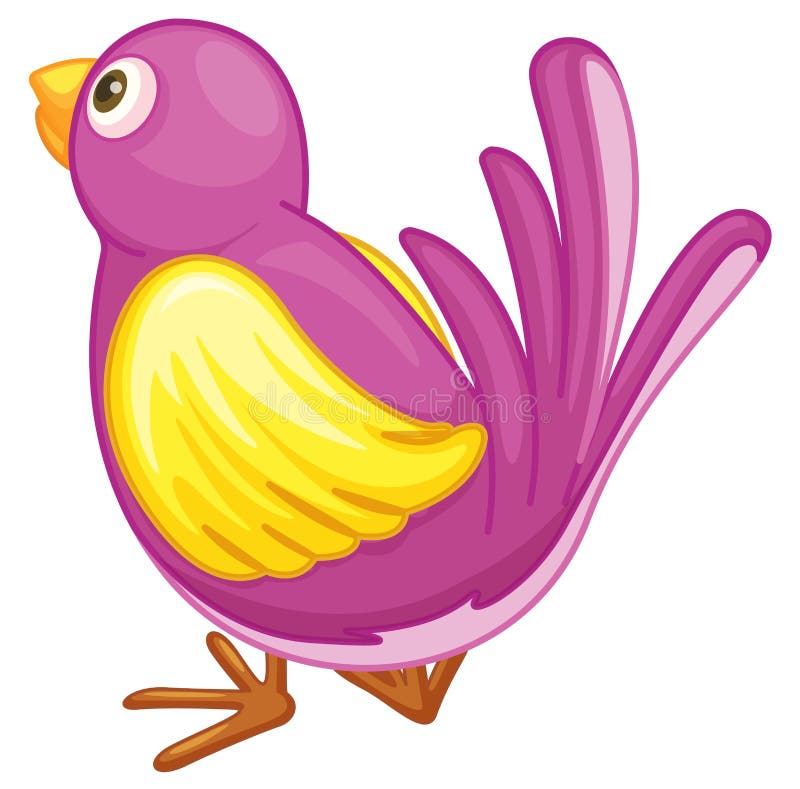 Purple bird stock vector. Illustration of toon, flying - 25874364