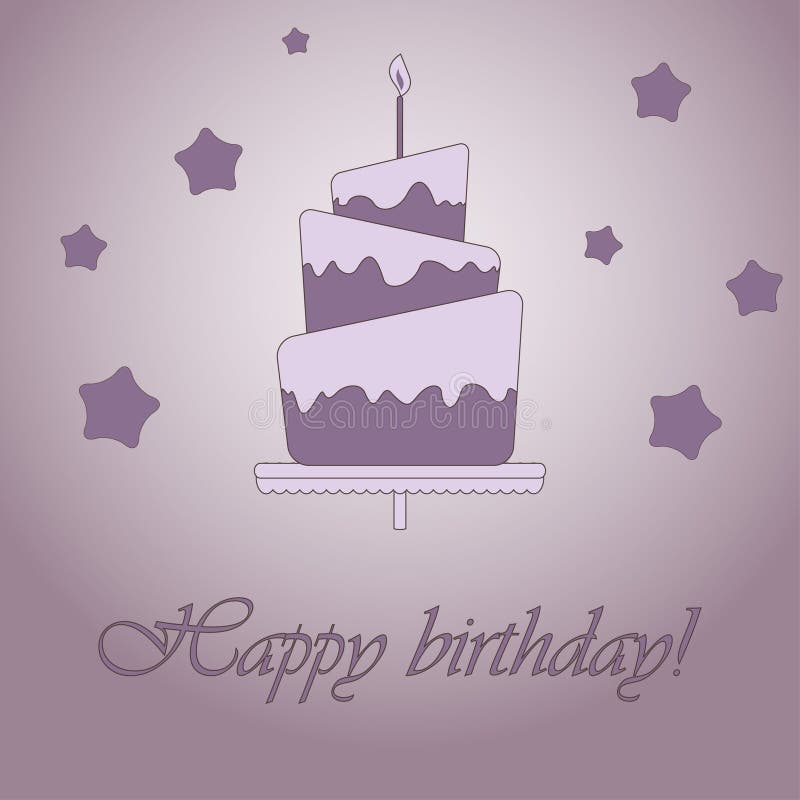 Purple birthday card stock vector. Illustration of graphic - 15979296