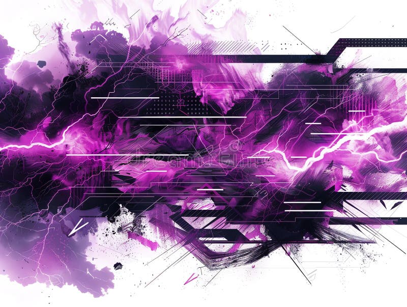 Purple and Black Abstract Lightning Design. a Striking Visual for ...